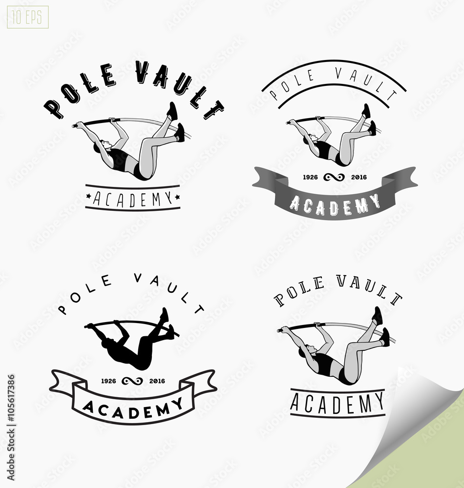 Set of logos with pole vaulting or jumping Stock Vector | Adobe Stock