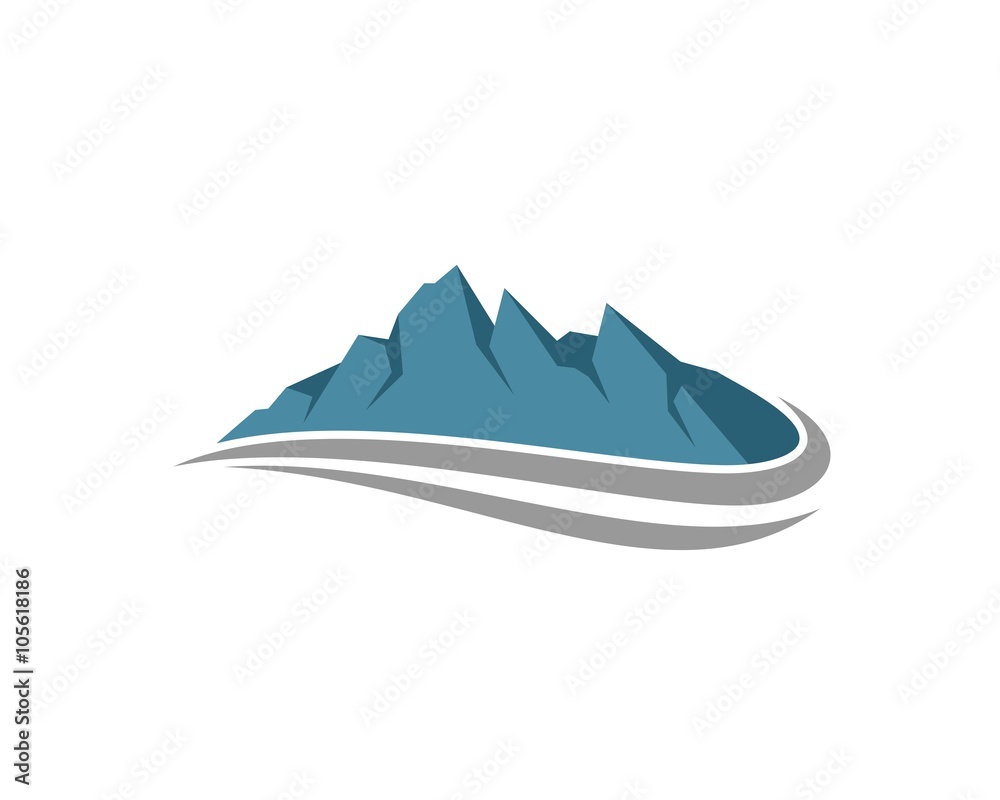 Swoosh Path Mountain Logo Template Stock Vector | Adobe Stock