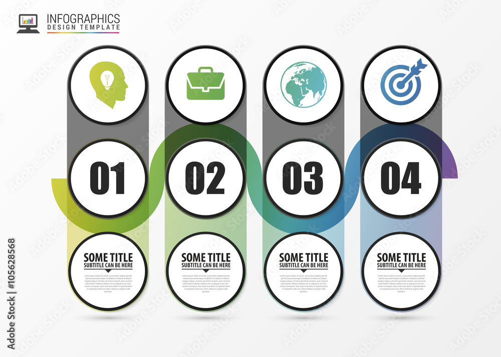 Timeline infographic with 4 steps. Modern design template. Vector Stock ...