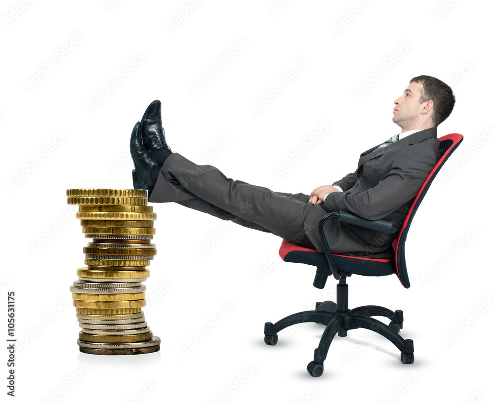 Businessman sitting on chair Stock Photo | Adobe Stock