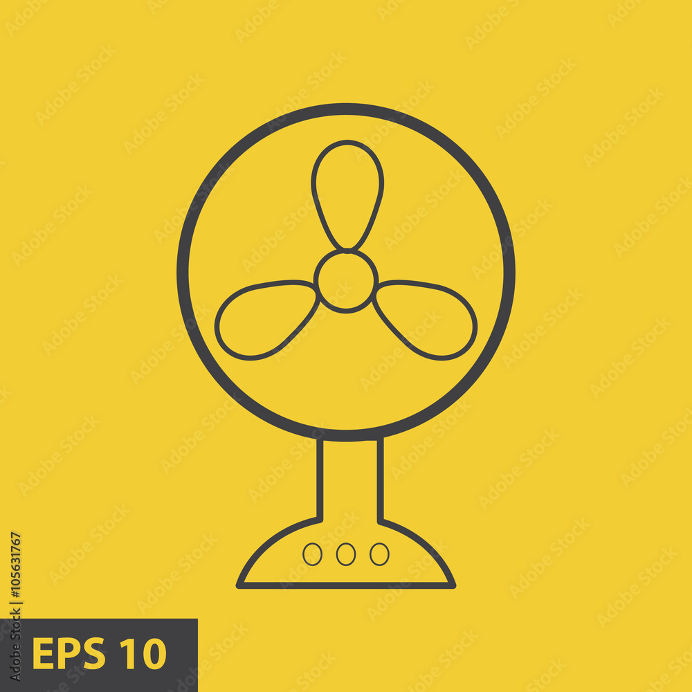 The fan icon. fan, ventilator, blower, propeller symbol. Flat Vector ...