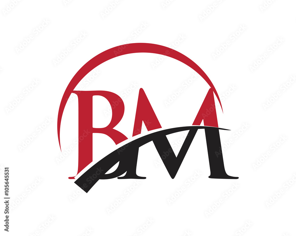 BM red letter logo swoosh Stock Vector | Adobe Stock