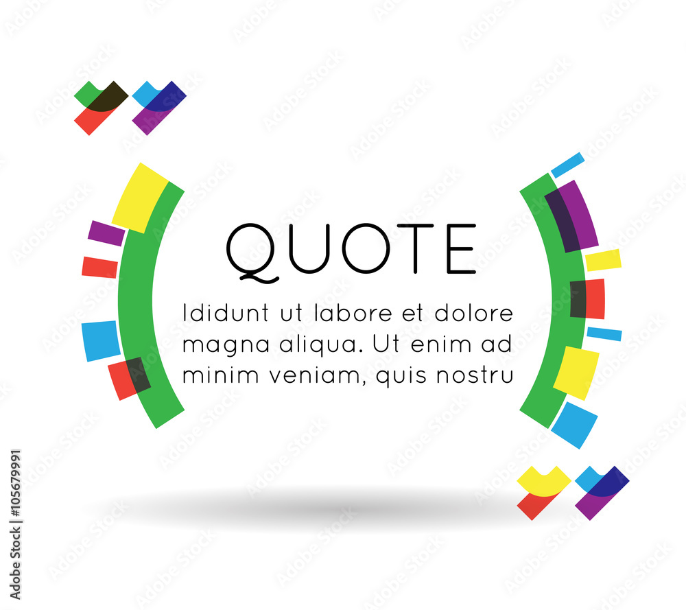Quote template colorful information text blog business mobile isolated ...