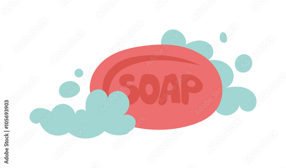 Cartoon pieces soap cartoon flat vector illustration on a white ...