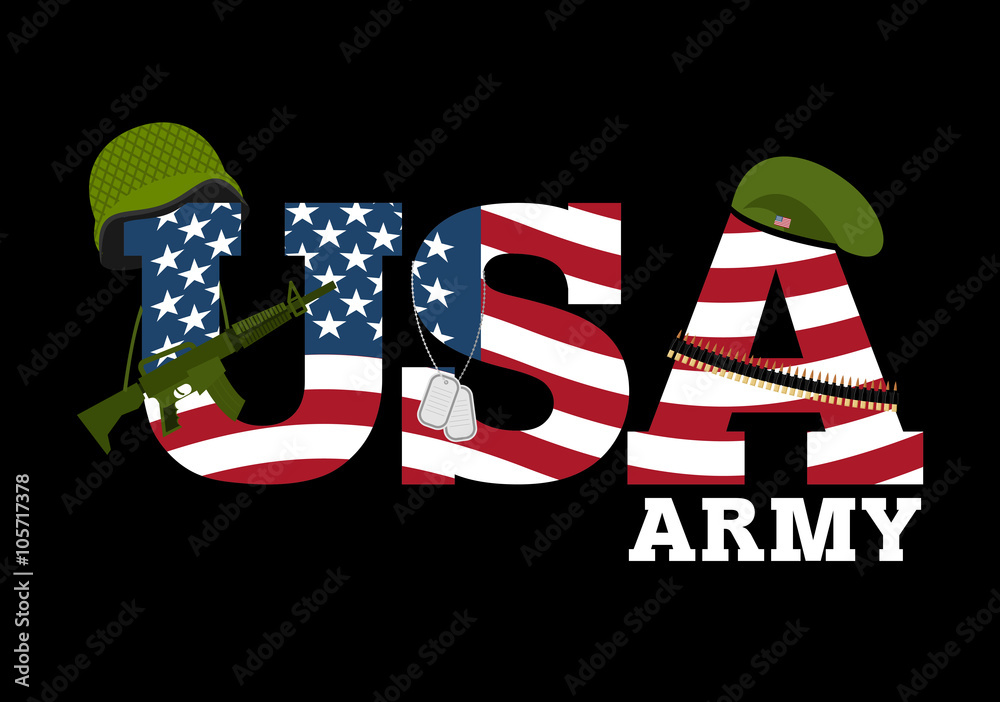 United States Army. Military equipment of America. Logo for Amer Stock ...
