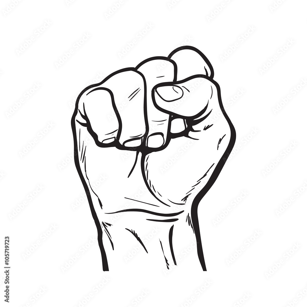 Hand shows the fist as a symbol of power Stock Vector | Adobe Stock