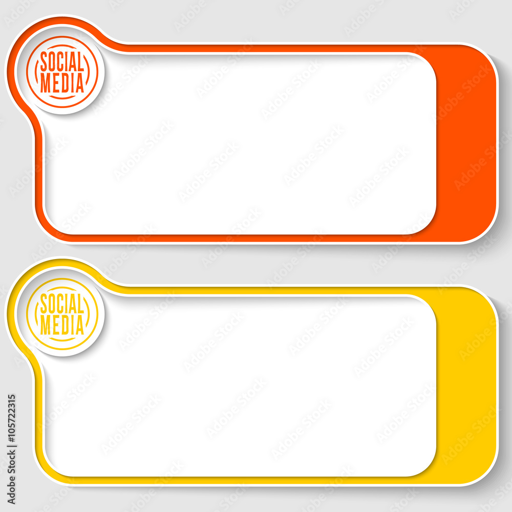 Two vector text boxes for your text and globe and social media i Stock ...