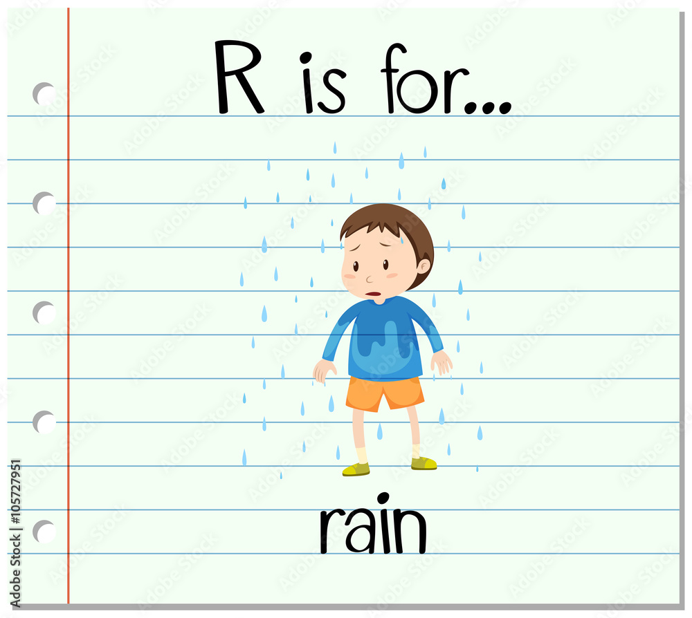 Flashcard alphabet R is for rain Stock Vector | Adobe Stock