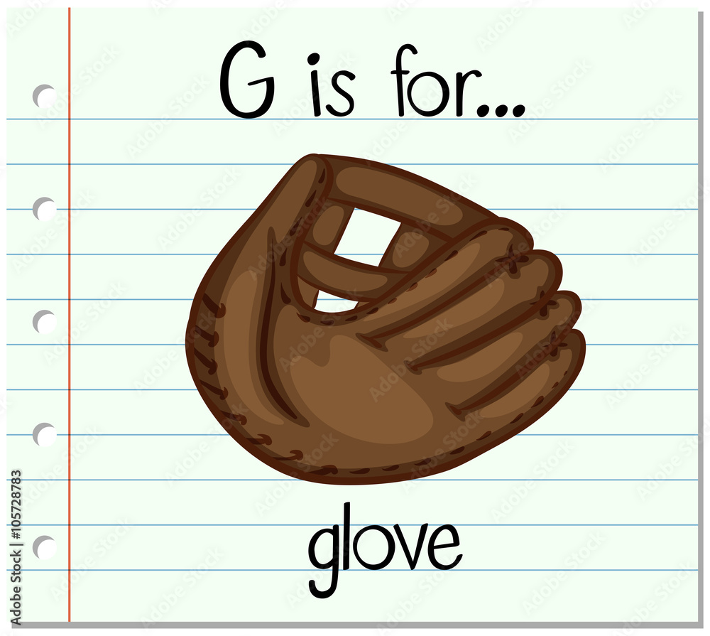 Flashcard letter G is for glove Stock Vector | Adobe Stock
