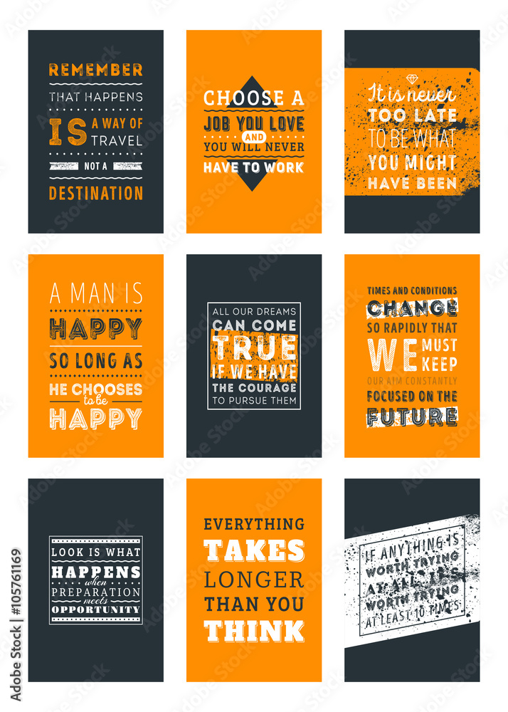 Set of Inspirational and Motivational Quotes Typographic Posters ...