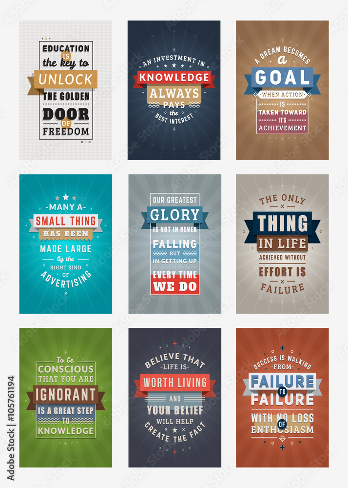 Set of Inspirational and Motivational Quotes Typographic Posters ...