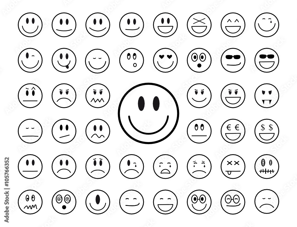 Smiley Set Stock Vector | Adobe Stock