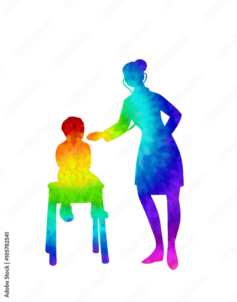 Женщина доктор и ее пациент Stock Illustration | Adobe Stock