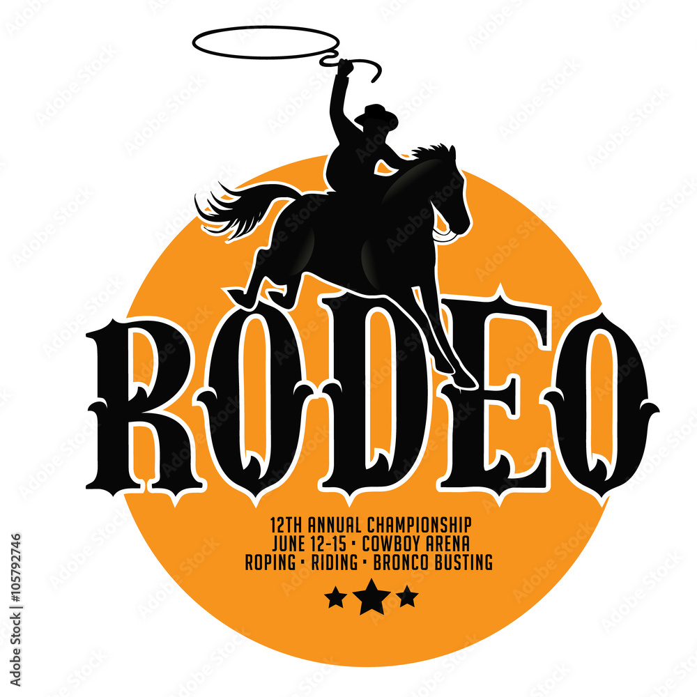 Rodeo poster design with copy space Stock Vector | Adobe Stock