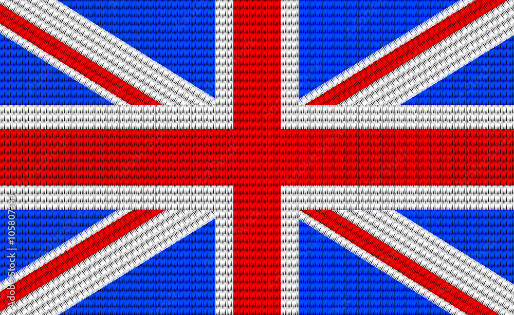 UK flag embroidery design pattern Stock Vector | Adobe Stock