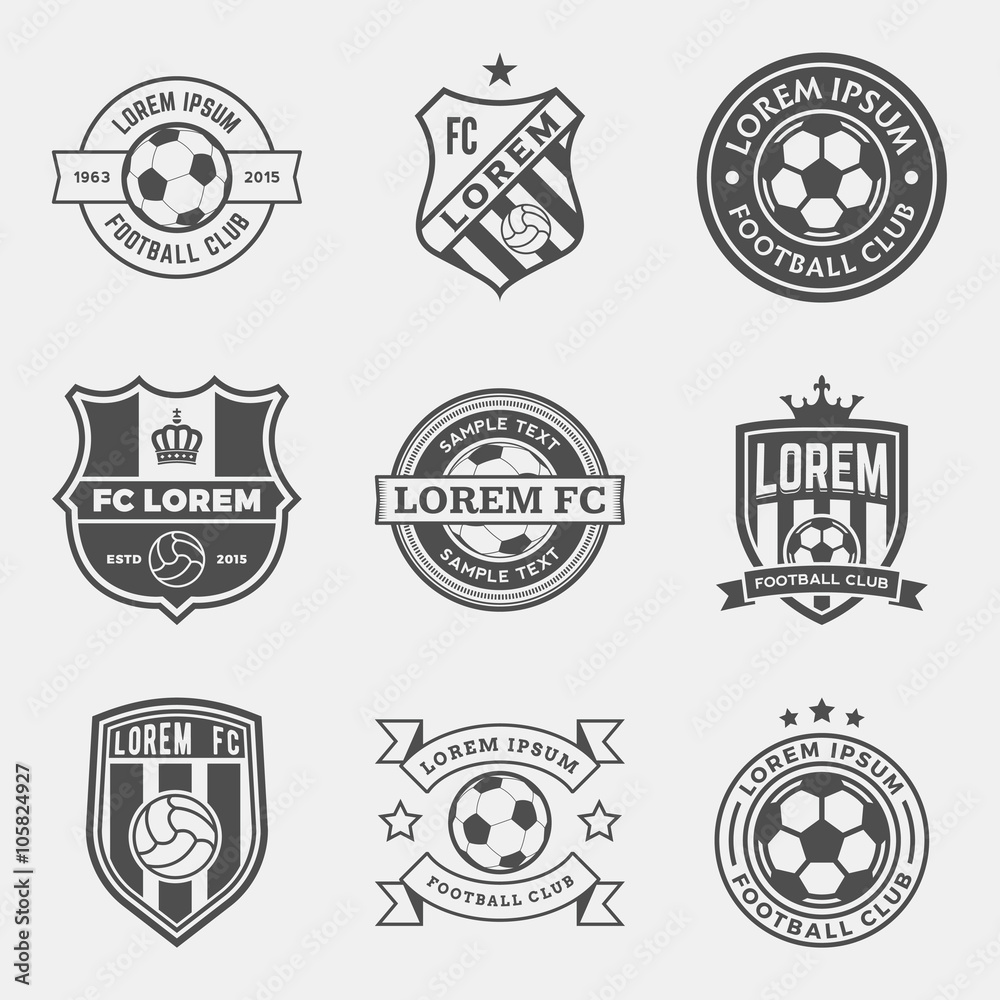 Photo & Art Print vector set of football (soccer) crests and logos ...