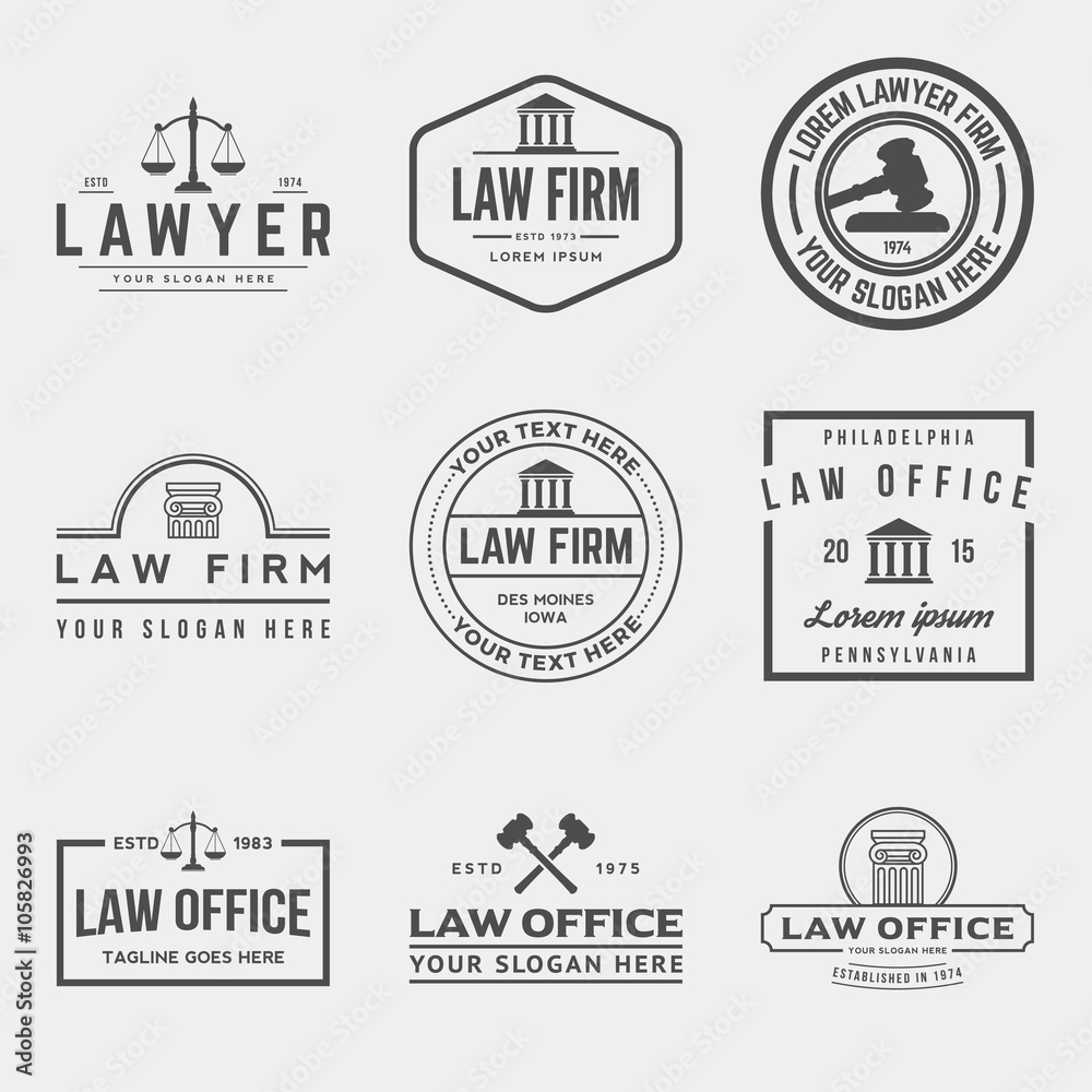 set of law office logos Stock Vector | Adobe Stock