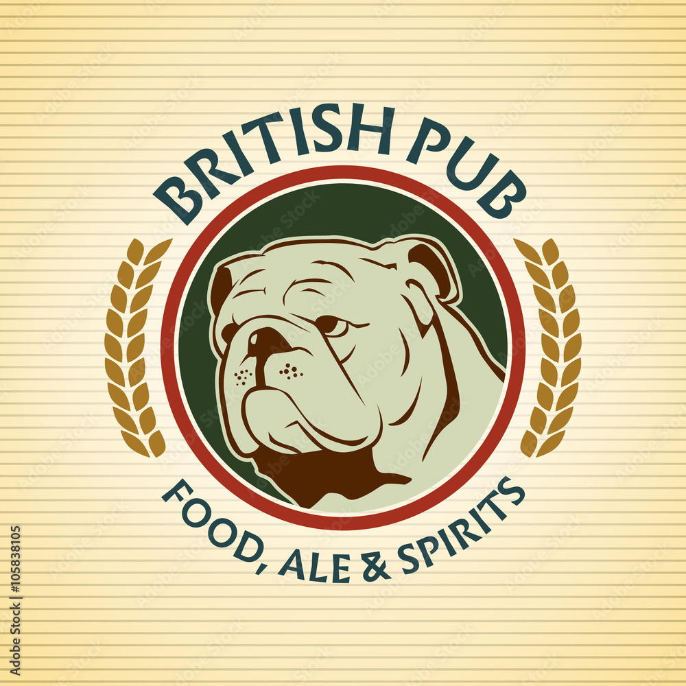 british pub label. vector eps10 illustration Stock Vector | Adobe Stock