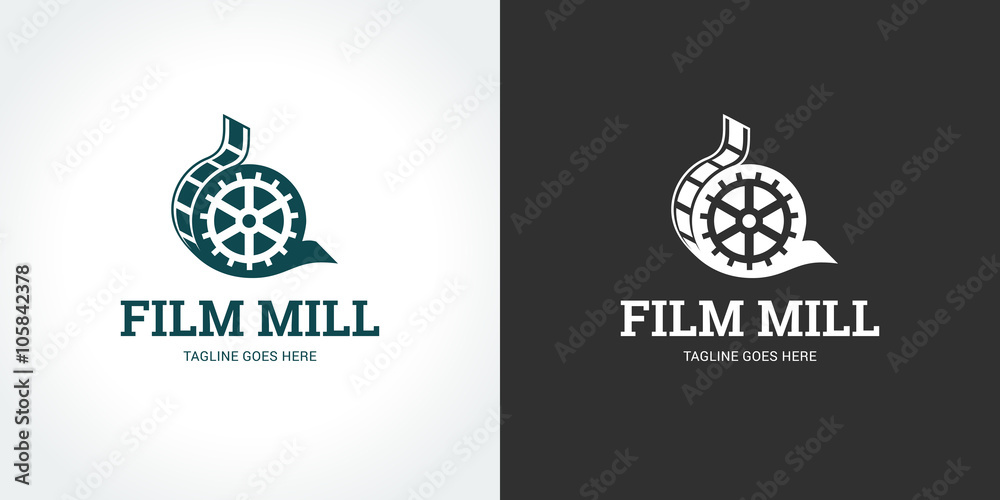 Film mill logo Stock Vector | Adobe Stock