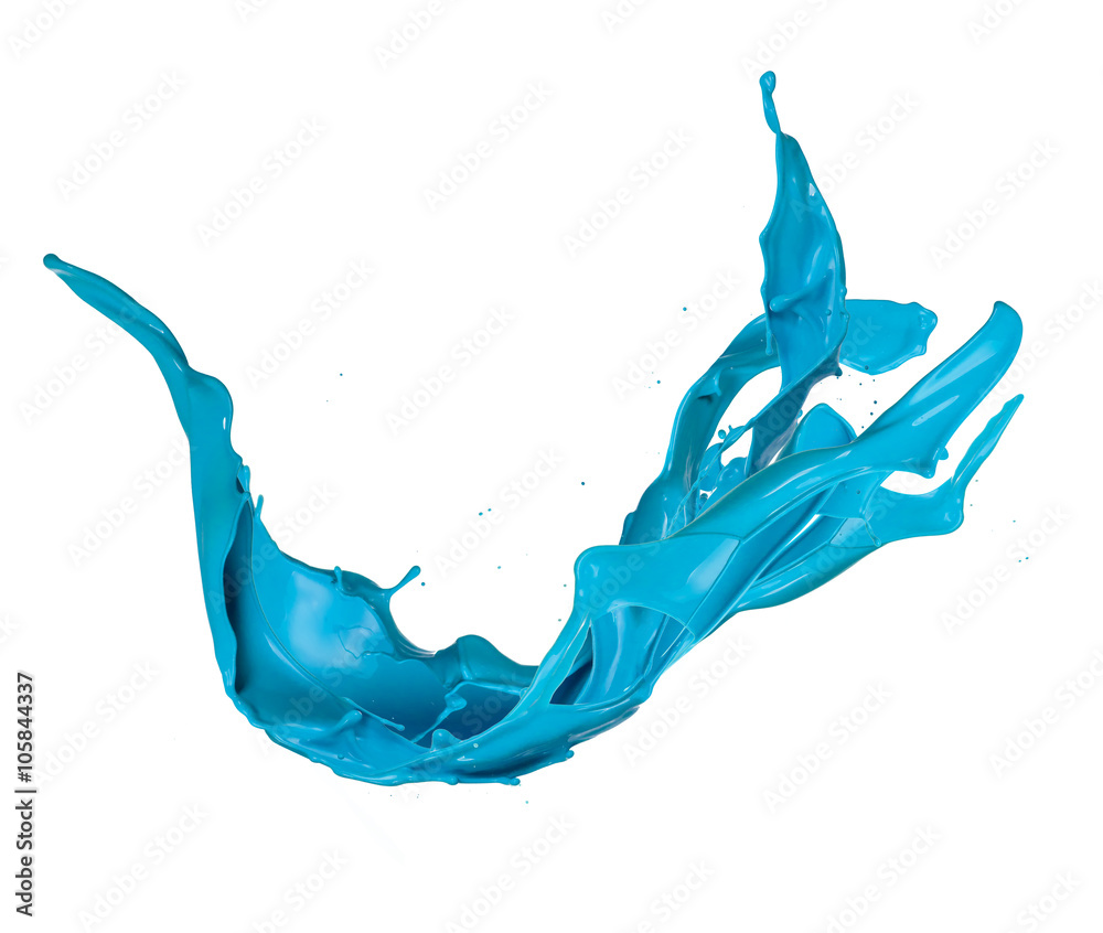 Blue paint splash, isolated on white background Stock Photo | Adobe Stock