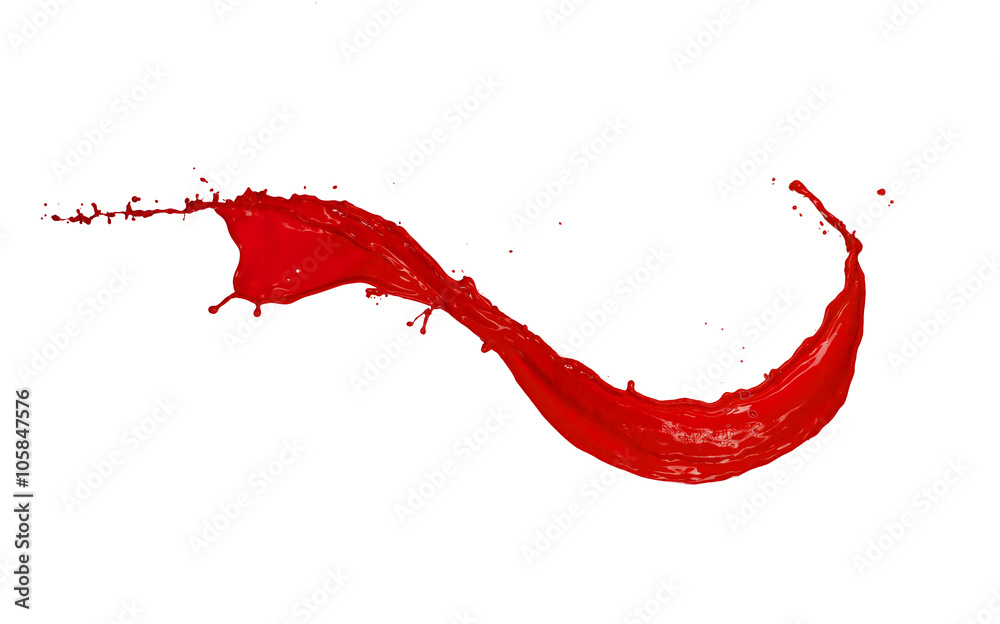 Red paint splash, isolated on white background Stock Photo | Adobe Stock