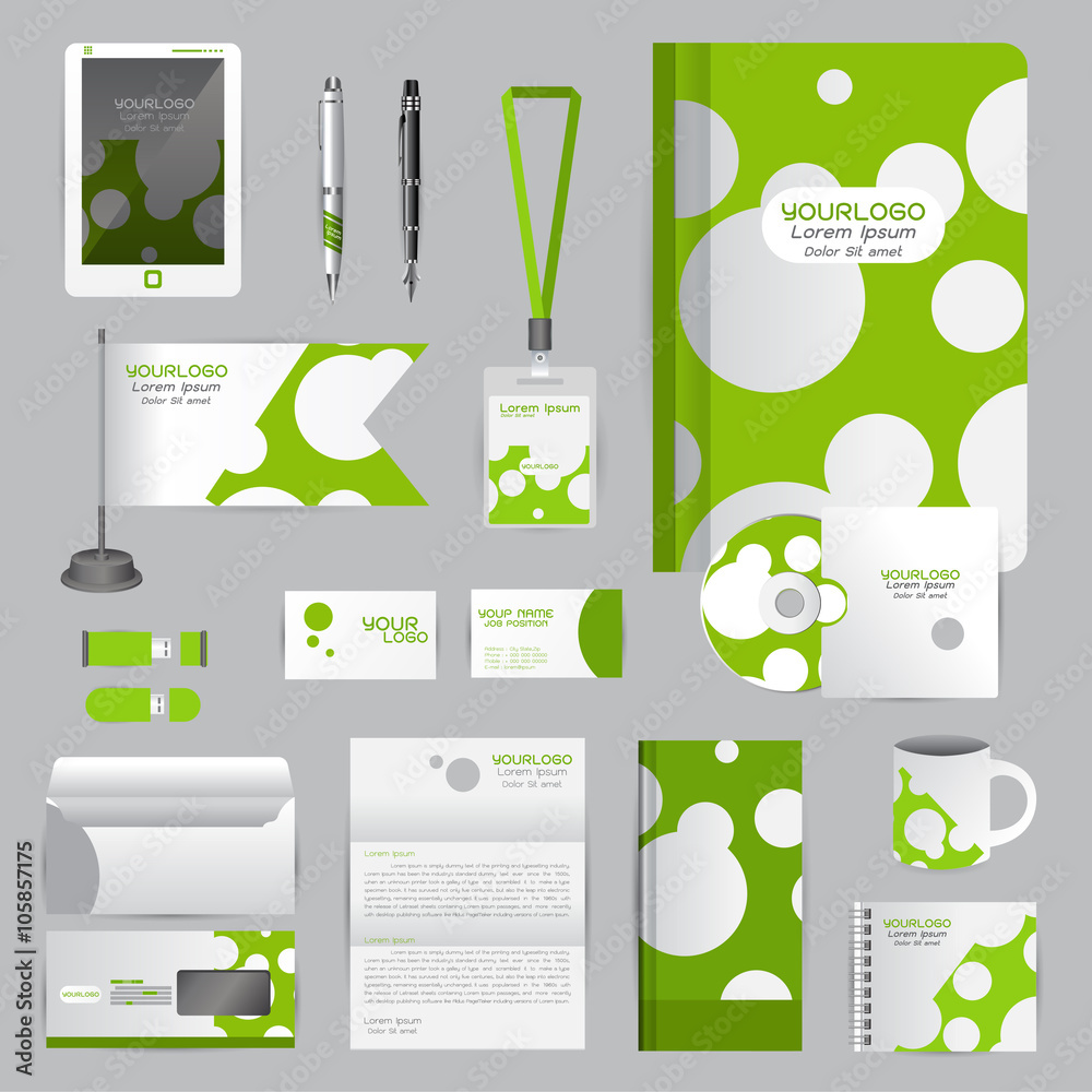 White identity template with origami elements. Vector company st Stock ...