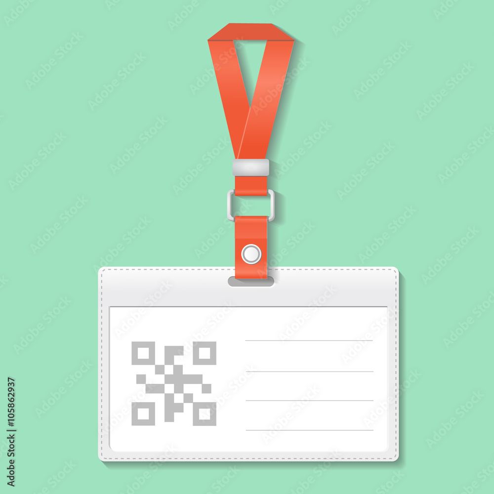Identification badge card with Bar and Qr code, Scan barcode Stock ...