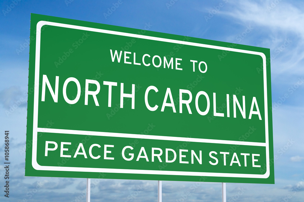 Welcome to North Carolina state road sign Stock Illustration | Adobe Stock