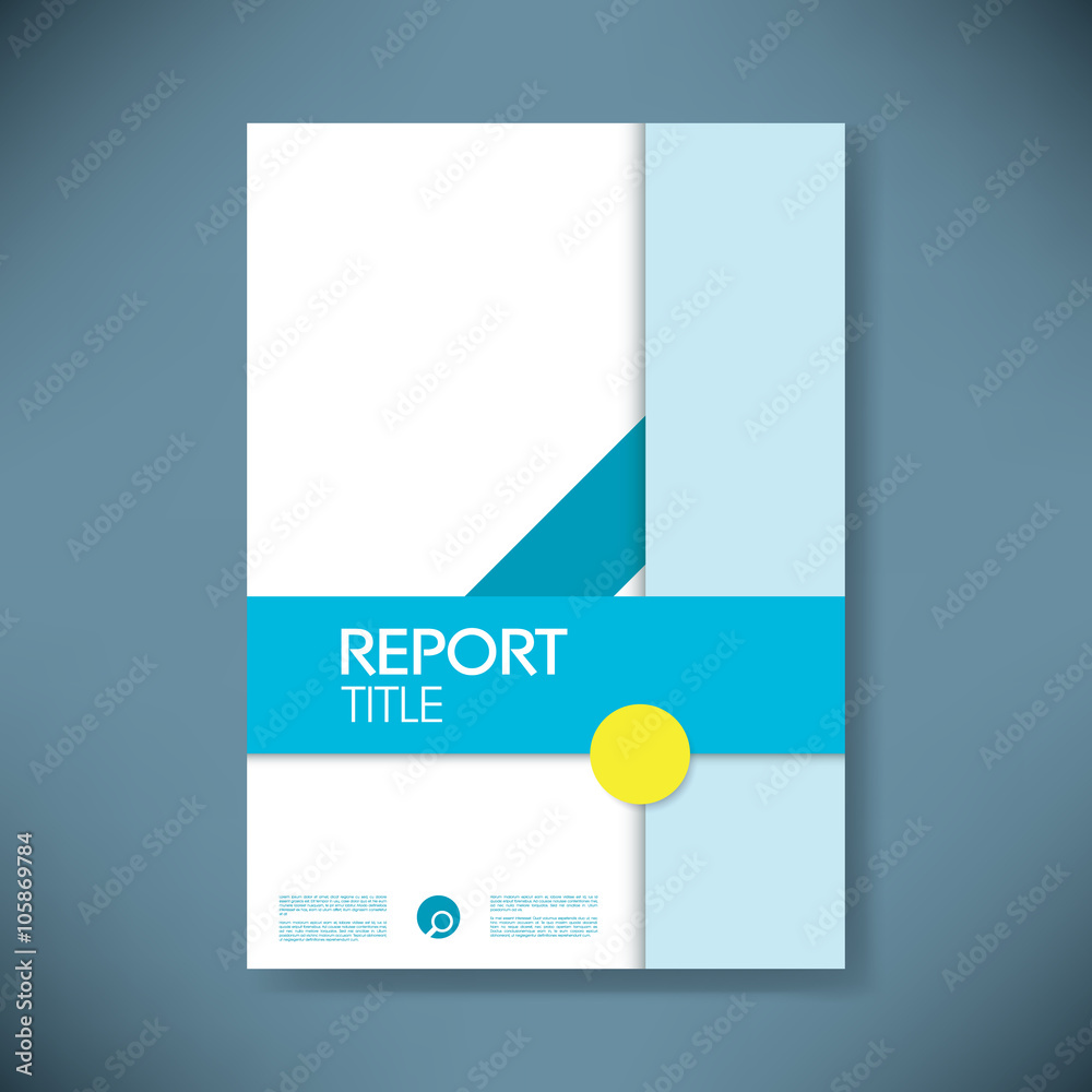 Report cover template in modern material design style with geometric ...