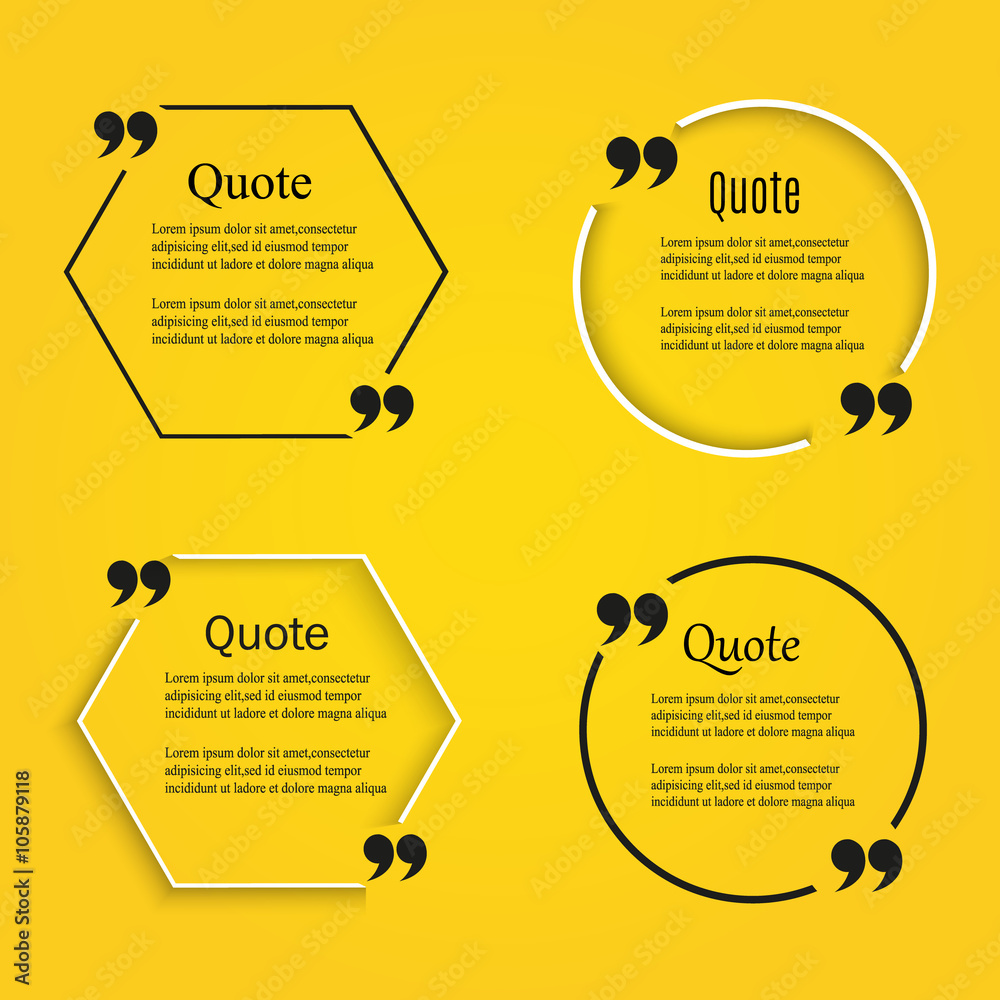 Quote blank template. Quote bubble. Empty template. Circle business ...