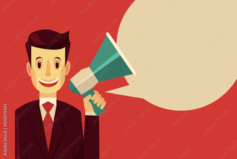 Promoter. Vector flat cartoon illustration Stock Vector | Adobe Stock