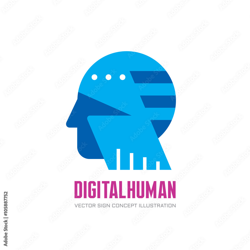 Digital human vector logo concept illustration. Creative idea dea logo ...