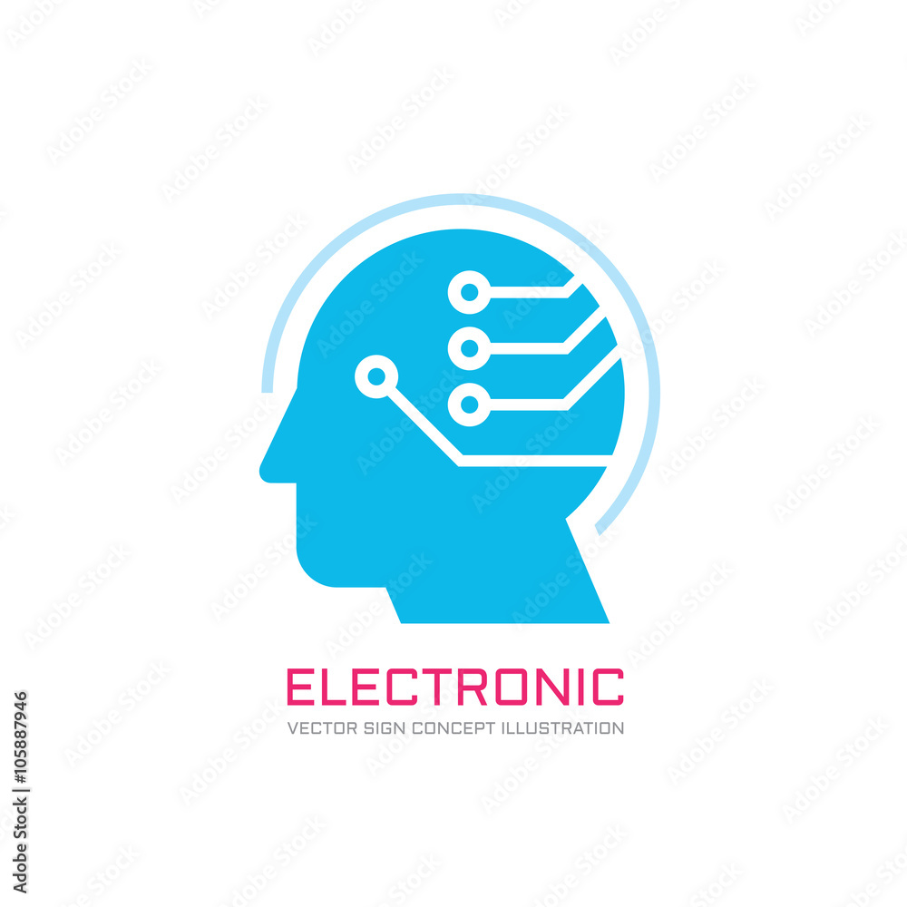 Digital human vector logo concept illustration. Creative idea dea logo ...