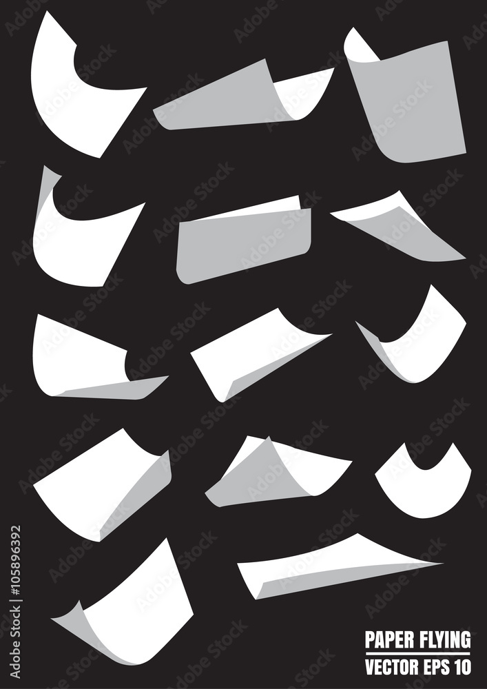 Paper flying from vector Stock Vector | Adobe Stock