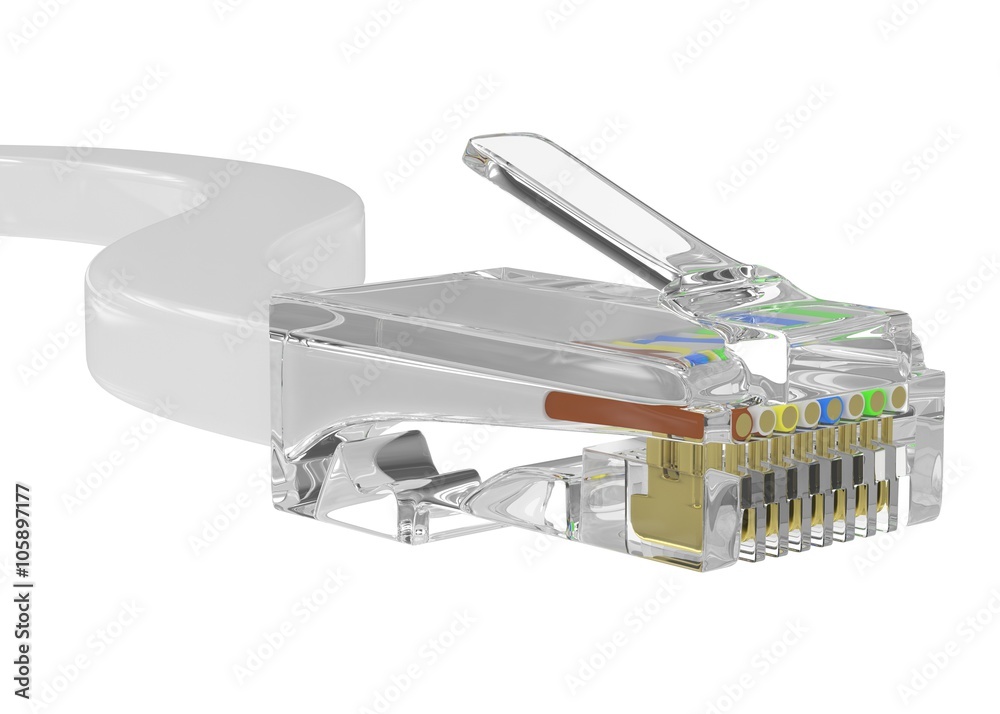 wire rj-45 on a white background, isolated Stock-Illustration | Adobe Stock