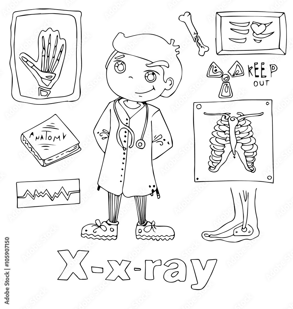 the professions in alphabetical order cartoon hand drawn outline for ...