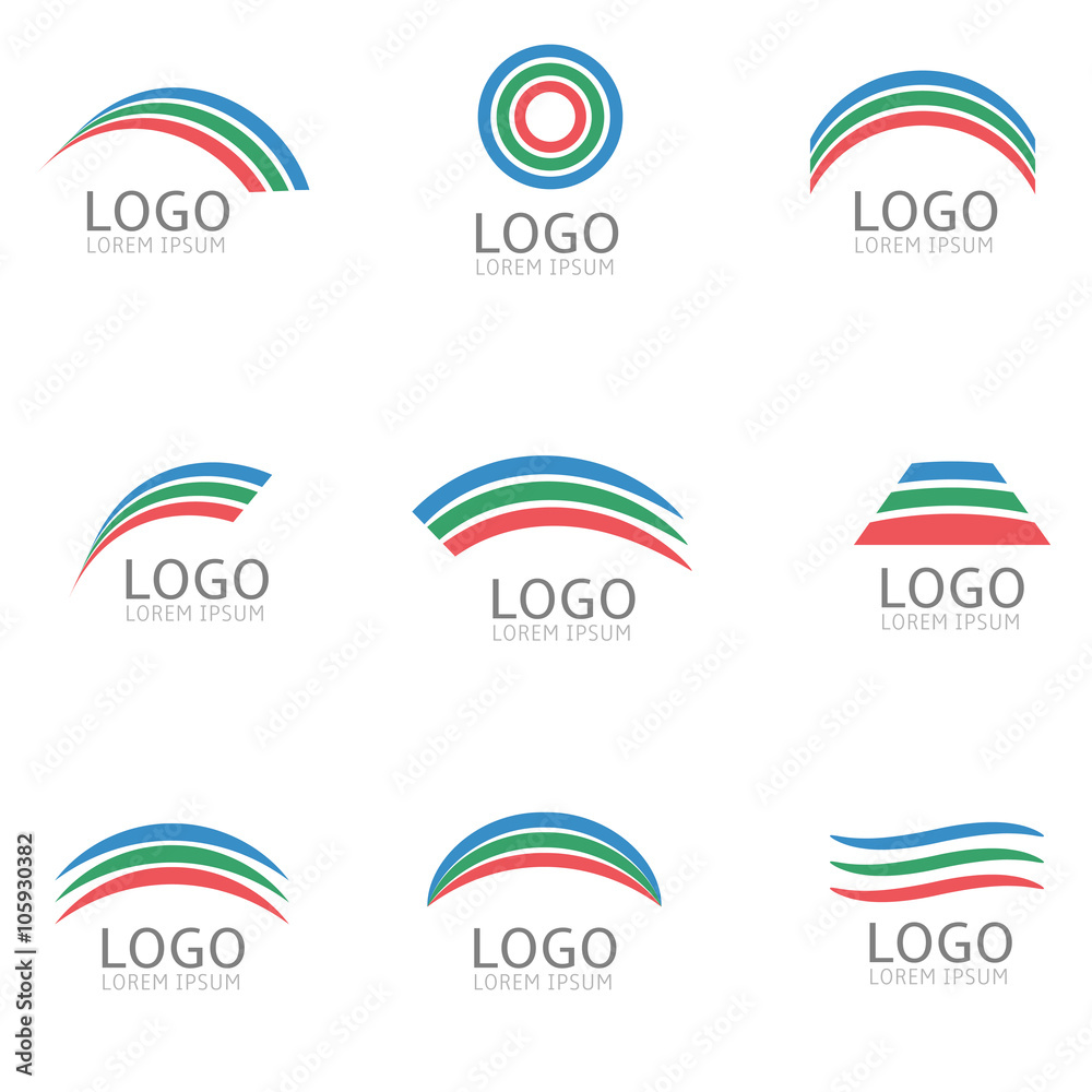 Rainbow logo template Stock Vector | Adobe Stock