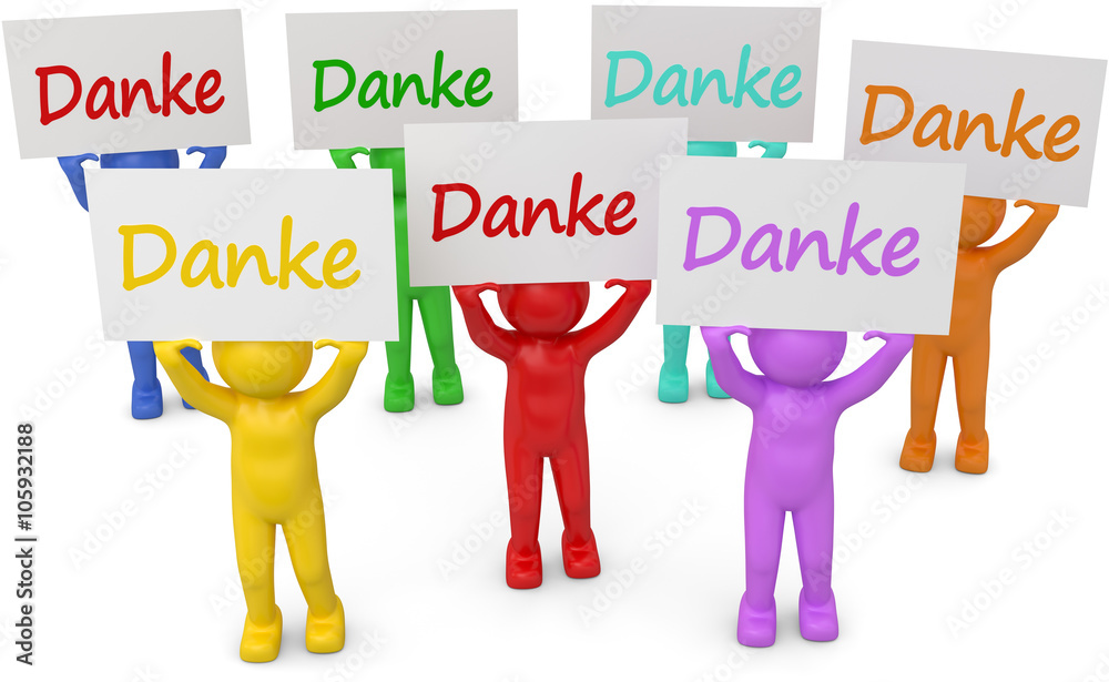 bunte 3d Männchen Danke Stock Illustration | Adobe Stock