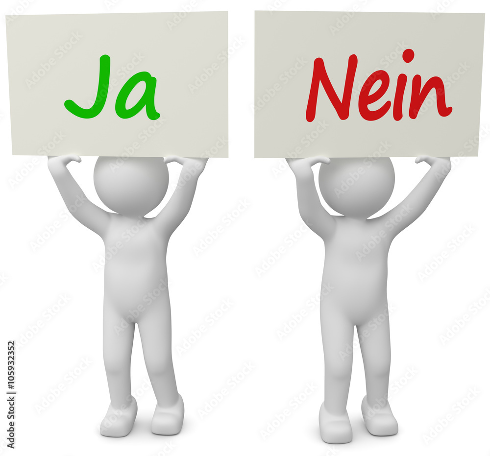 weiise 3d Männchen ja nein ilustração do Stock | Adobe Stock