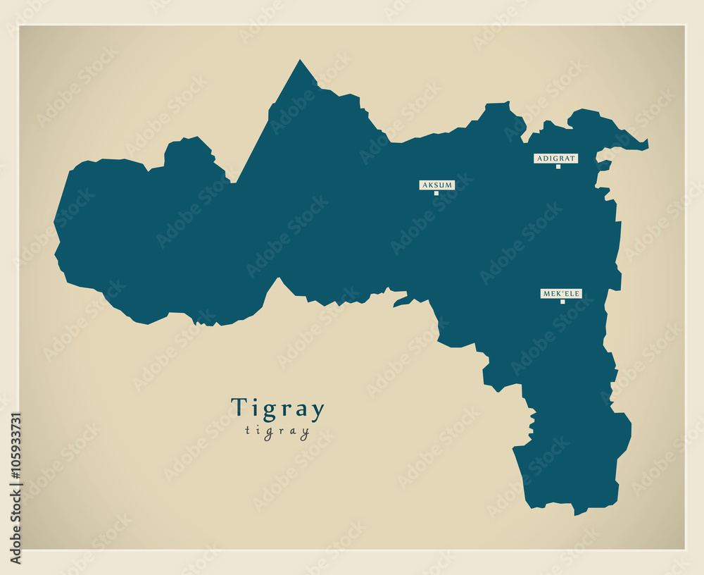 Modern Map - Tigray ET Stock Vector | Adobe Stock