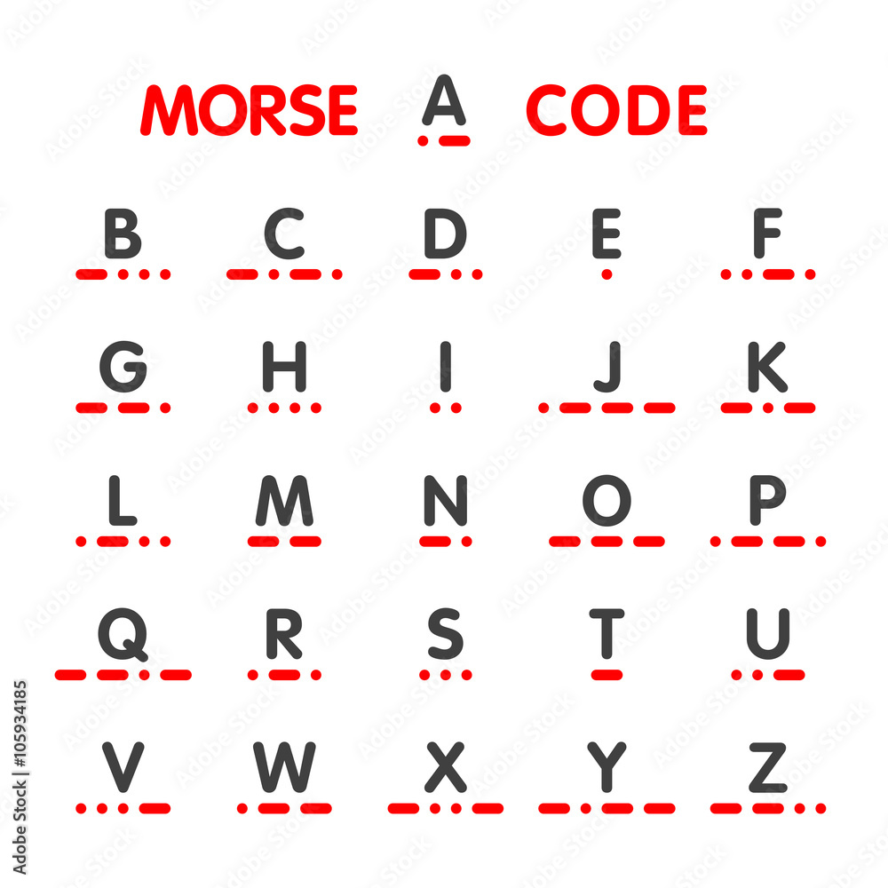 Morse code, alphabet Stock Vector | Adobe Stock