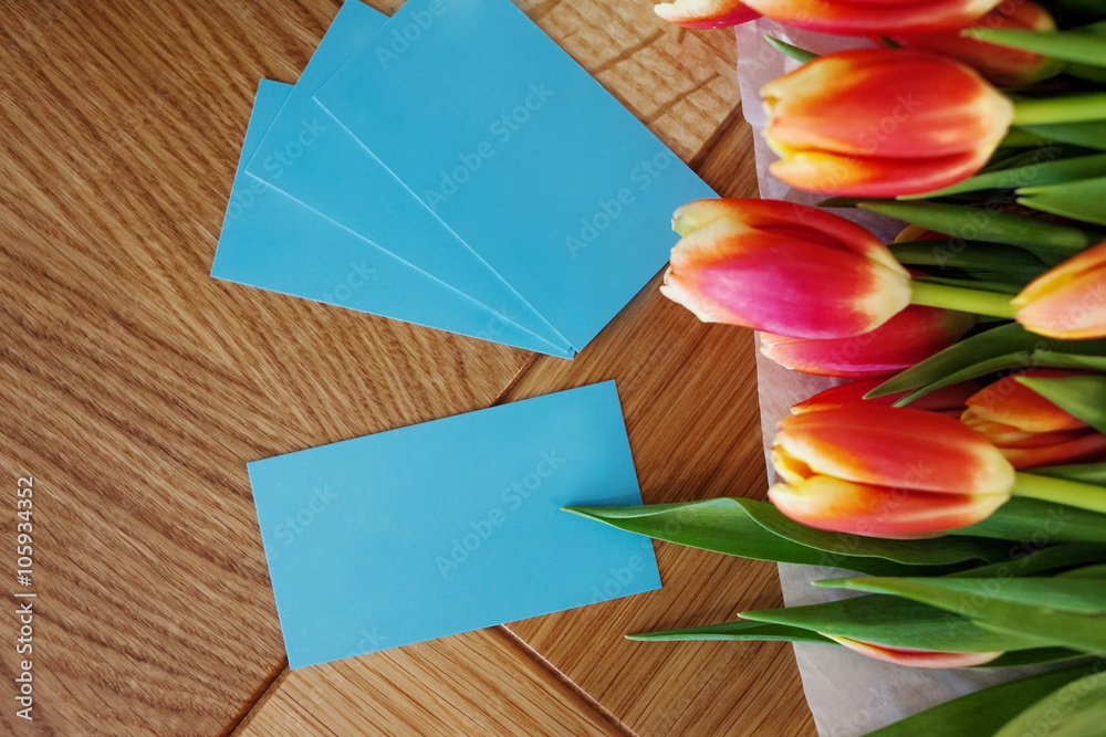 Turquoise business card for florist or designer, fashion industry ...