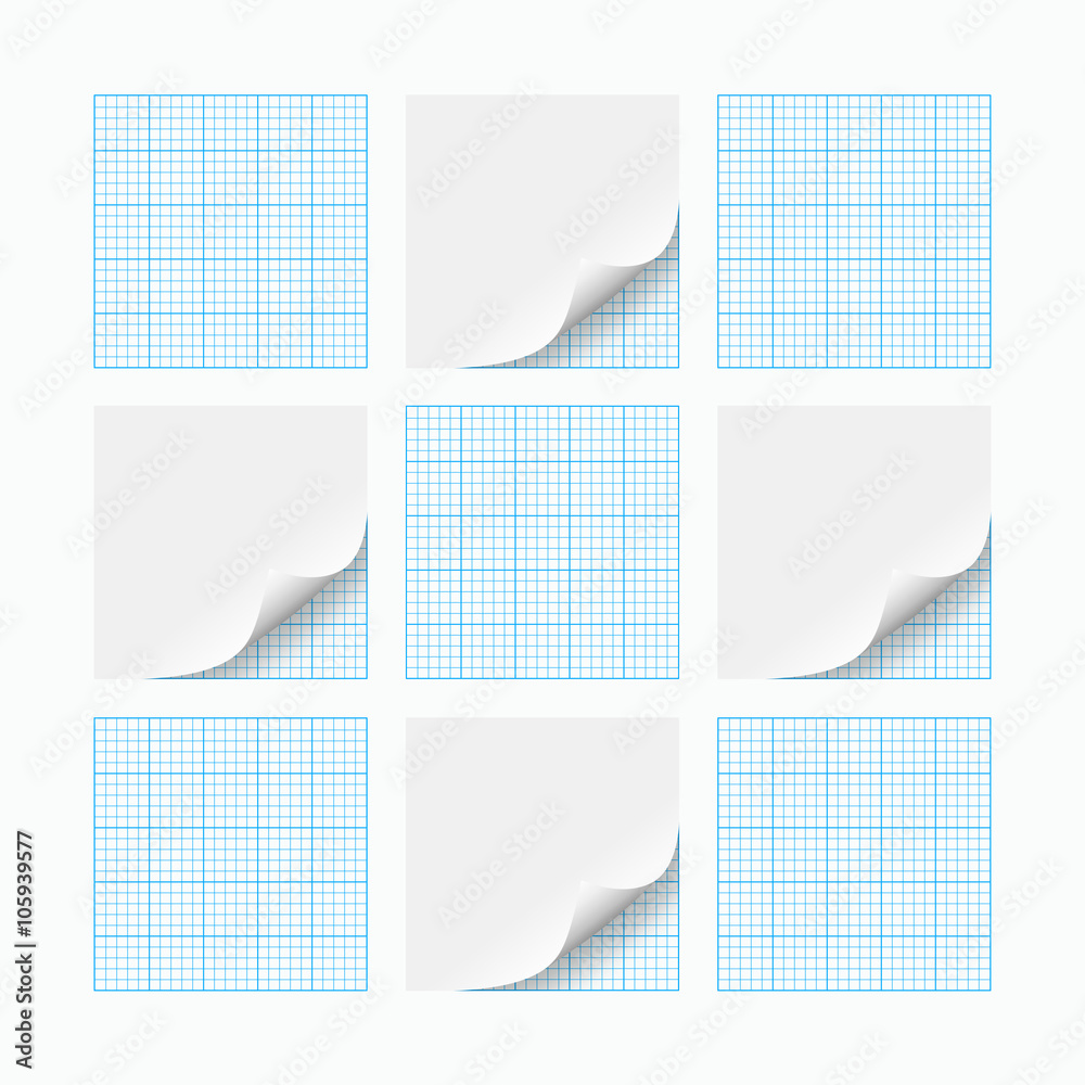 White Post-it and Graph Paper_Grid Background #Vector Graphic Stock ...
