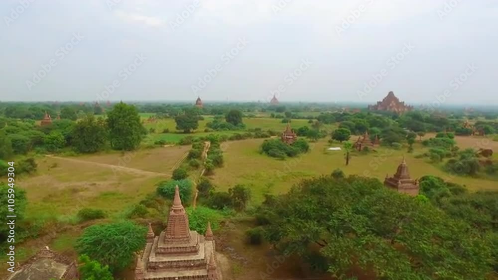 Amazing landscape of old Bagan temples in Myanmar. Stock Video | Adobe ...