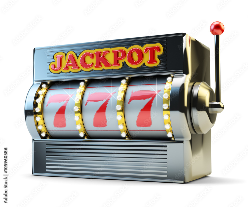 Jackpot, gambling gain, luck and success concept, casino slot machine ...