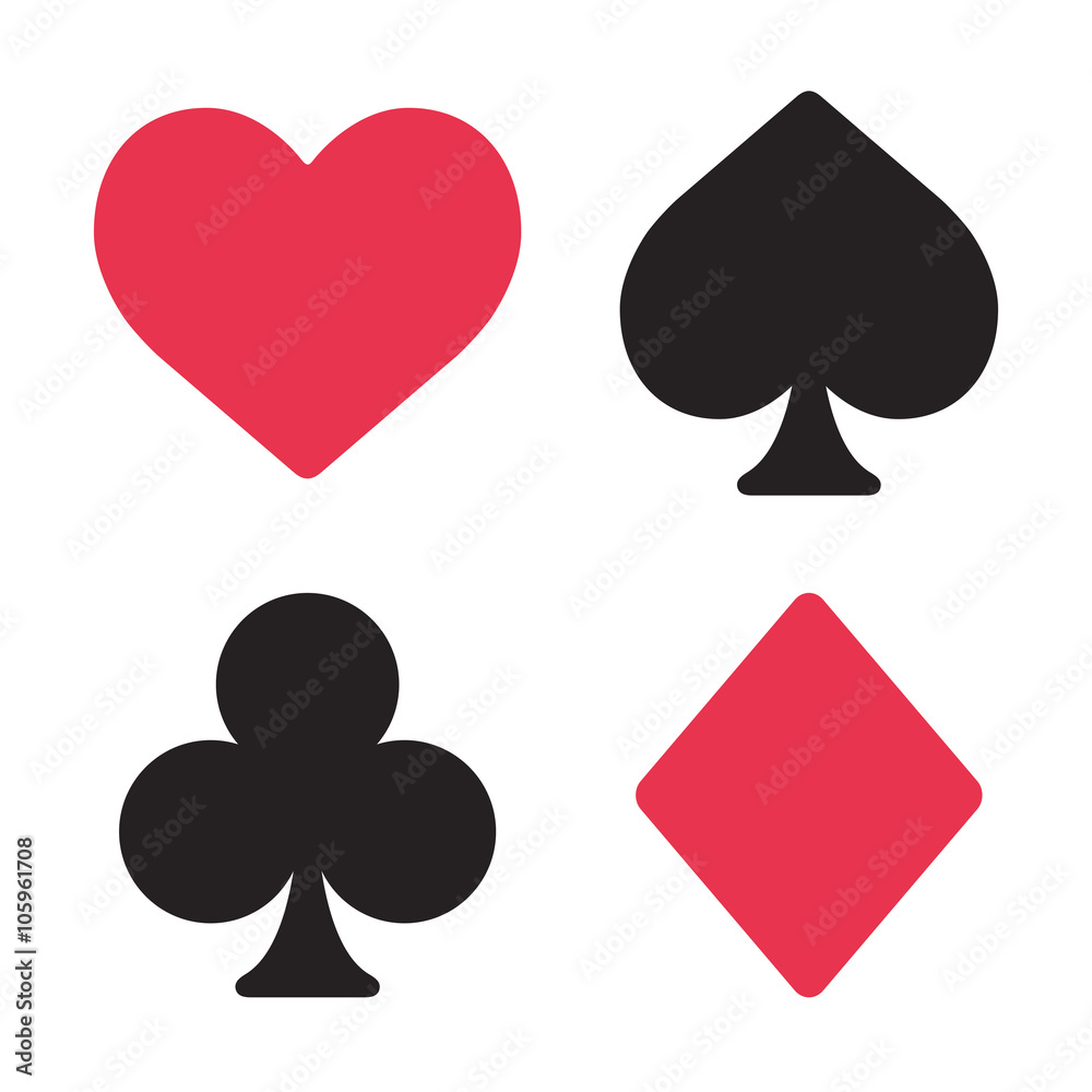 Playing card symbols set Stock Vector | Adobe Stock