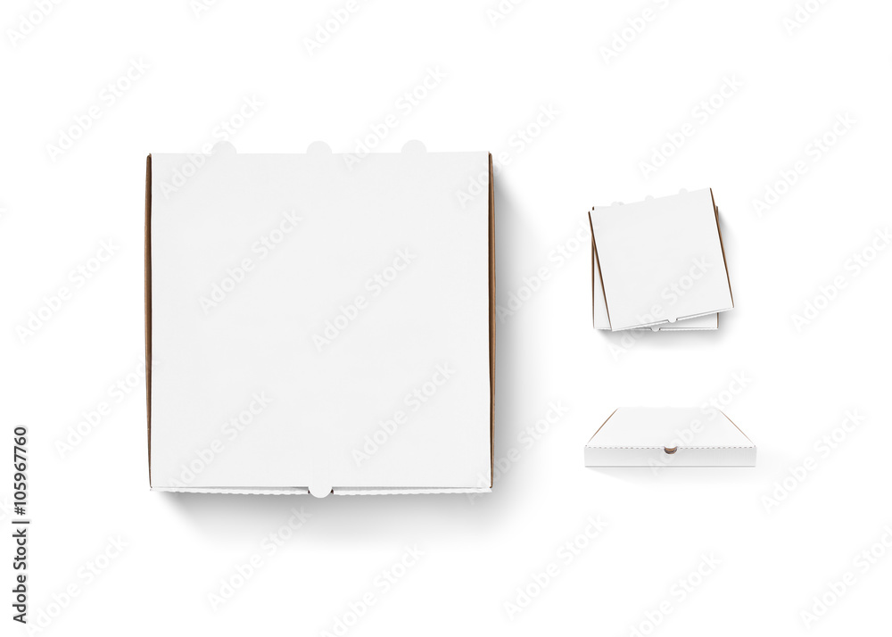 Blank pizza box design mock up set isolated. Carton packaging pizza box ...