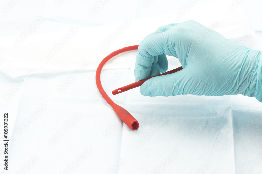 Red Rubber Catheter Stock Photo | Adobe Stock