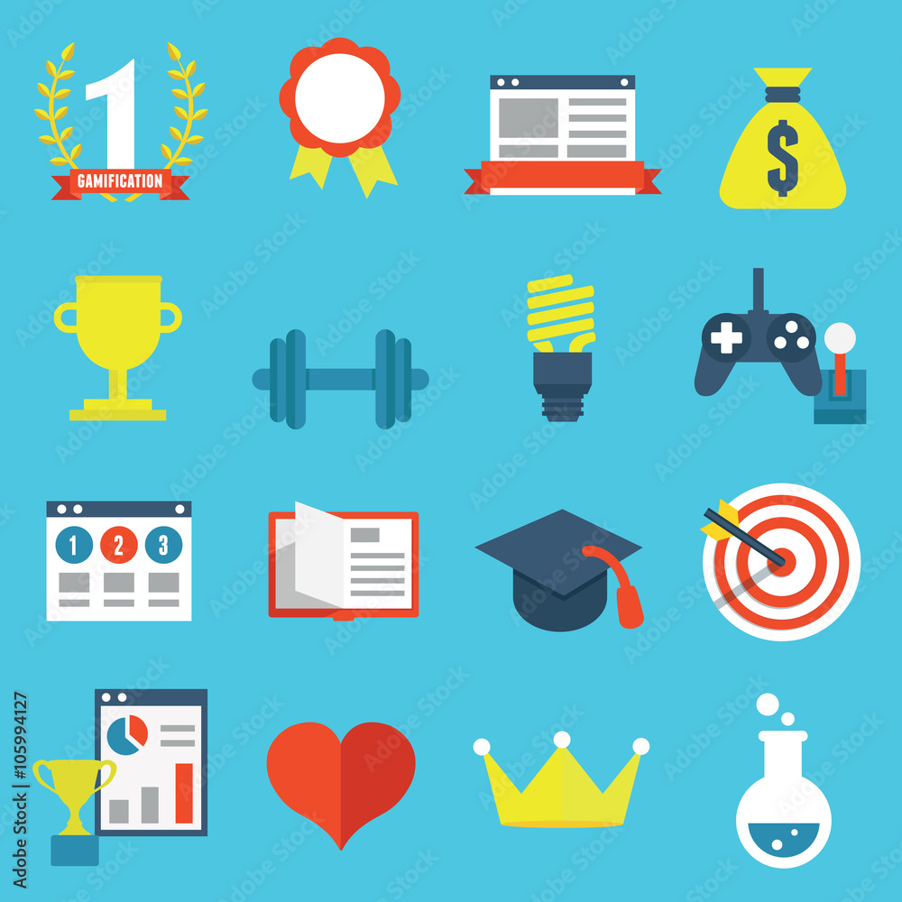 Vector set of gamification icons for design Stock Vector | Adobe Stock