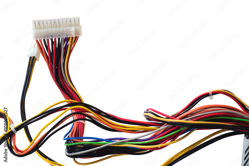 Multicolored computer cable isolated on white background Stock Photo ...